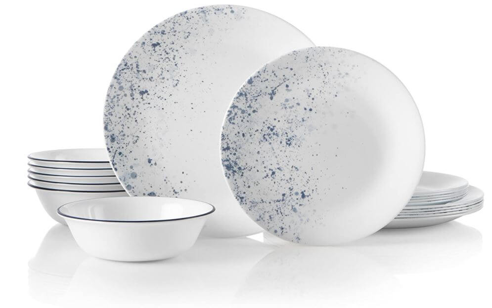 סט 18 חלקים Corelle Indigo Speckle ל 6 סועדים - אתר AliBuy דיל מאמזון